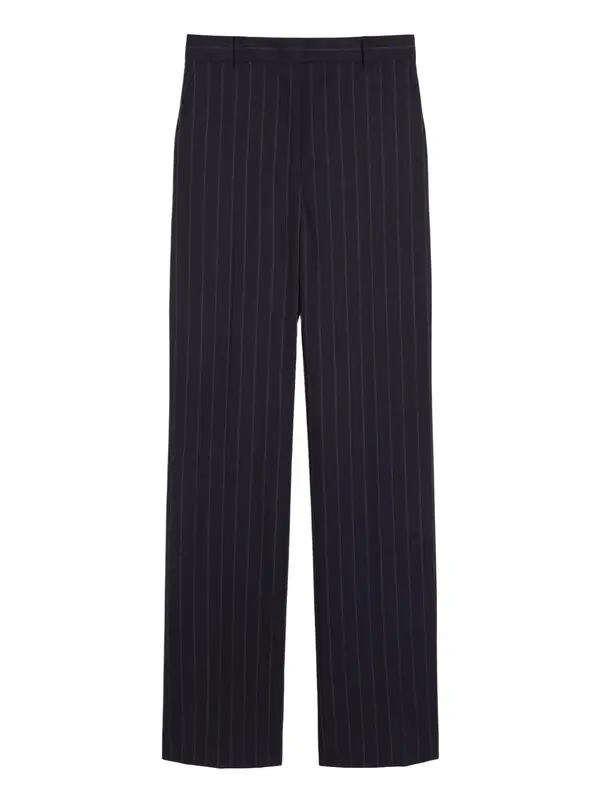 Max Mara Pinstriped Tailored High-waisted Trousers - Navy Blue