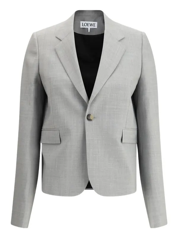 Loewe Single-breasted Tailored Blazer - Light Gray