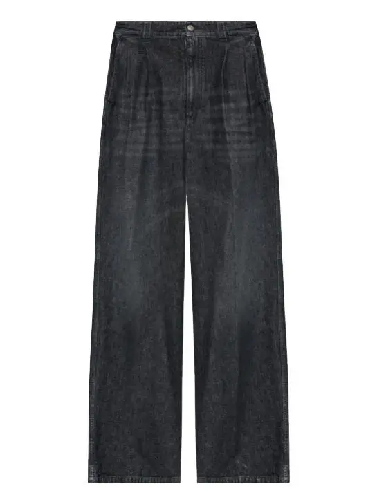 MAISON MARGIELA Elasticated Waistband Wide-leg Jeans - Black