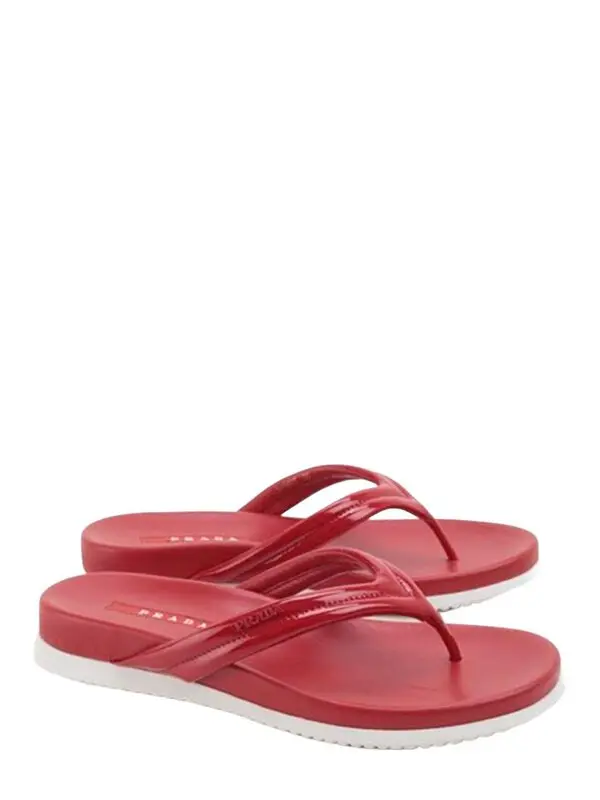 Prada Logo Flip Flops - Lacquer Red