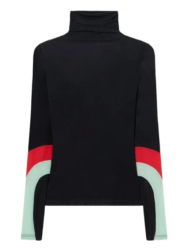Off-White High Neck Long Sleeve Top - Black