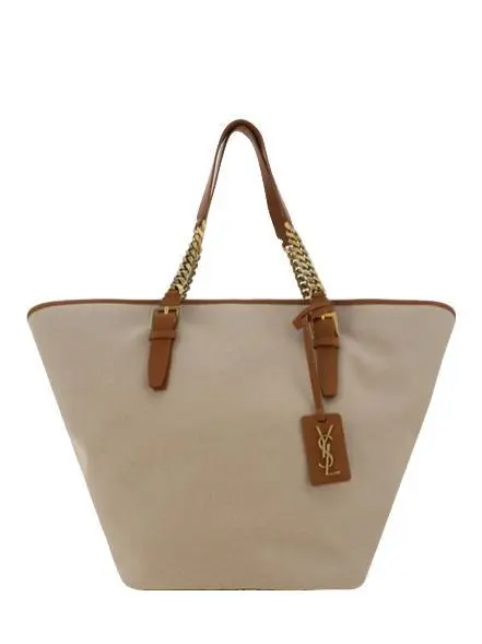 Saint Laurent Logo Patch Top Handle Bag - Nude