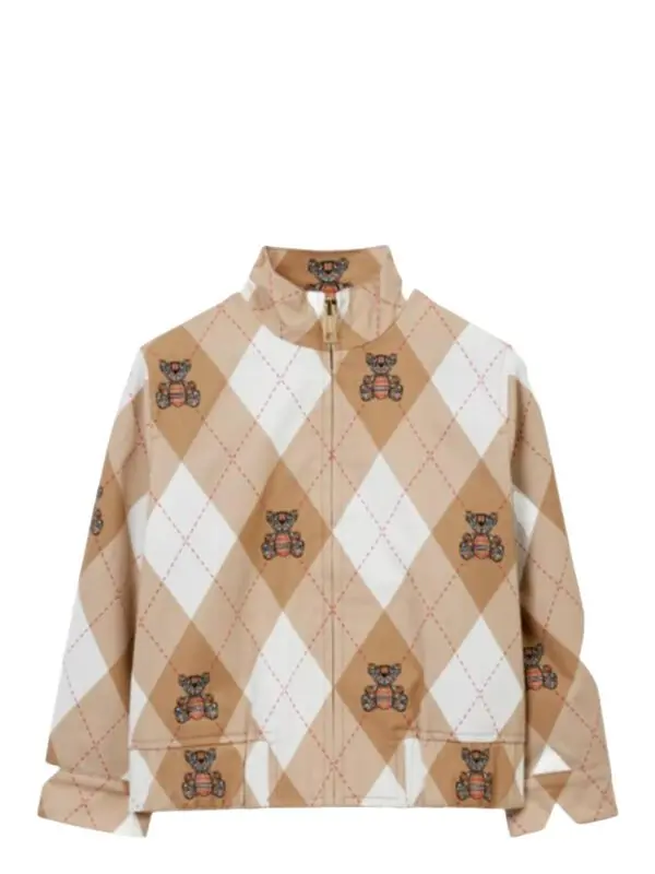 Burberry Thomas Bear Argyle Print Jacket - Nude