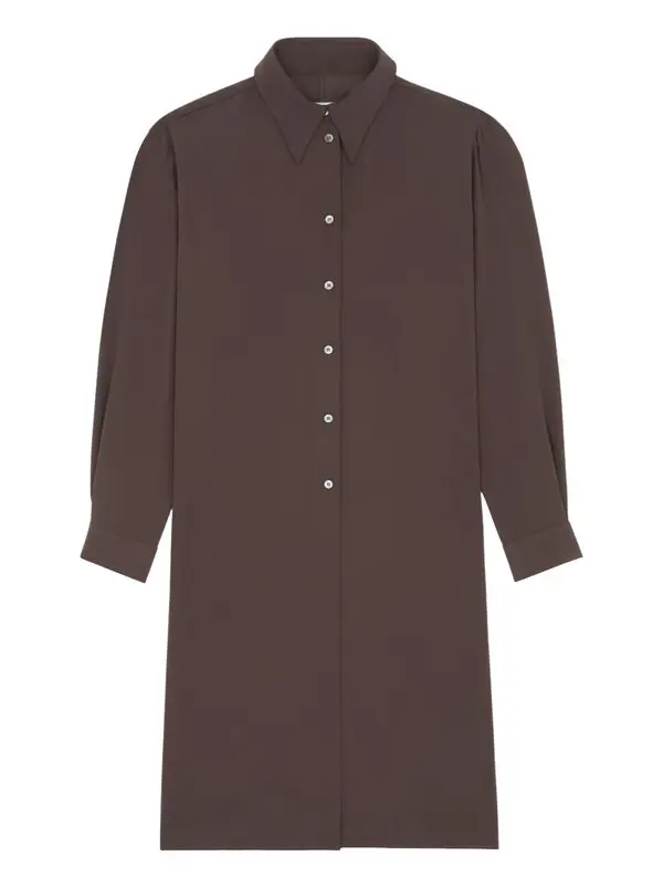 MAISON MARGIELA Draped Front Tie Shirt - Brown