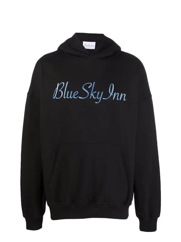 BLUE SKY INN Logo Print Pullover Hoodie - Black