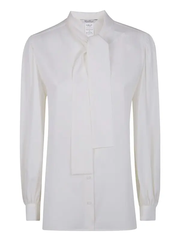 Max Mara Melania Tie-neck Shirt - White
