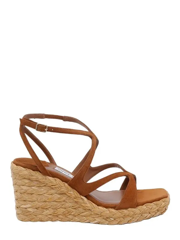 JIMMY CHOO Ayla 85mm Wedge Sandals - Brown