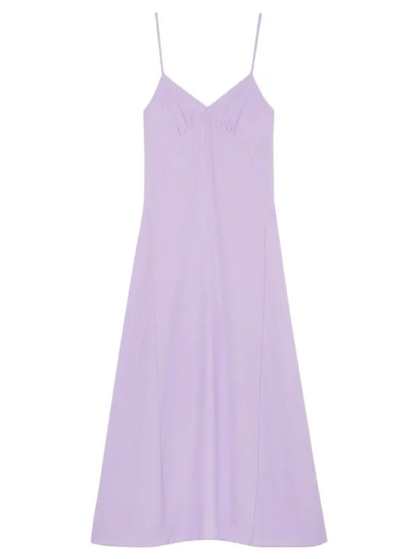 Maison Kitsuné Sleeveless V-neck Flared Dress - Purple