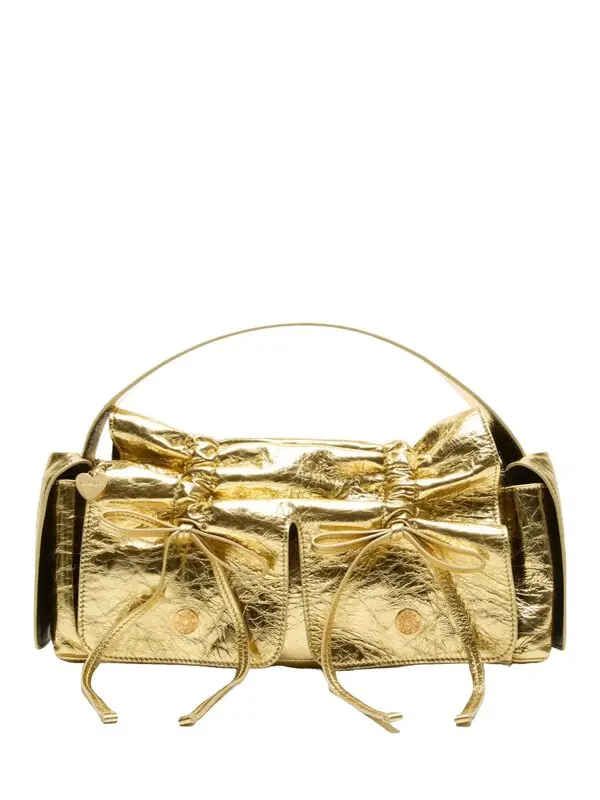 Acne Studios Drawstring Leather Shoulder Bag - Nude