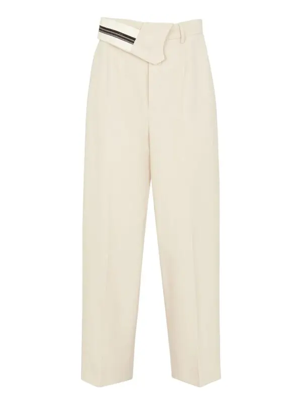 Fendi Asymmetrical Tailored Trousers - White
