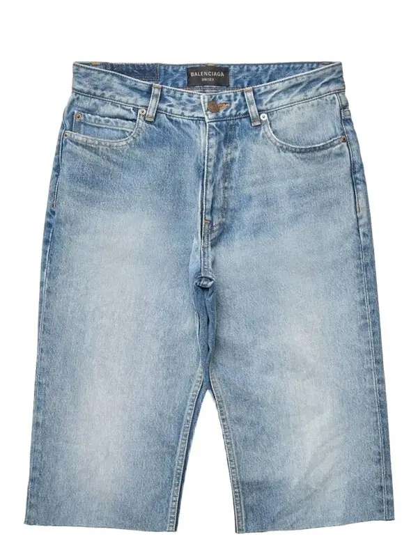 Balenciaga Slim Denim Shorts - Blue