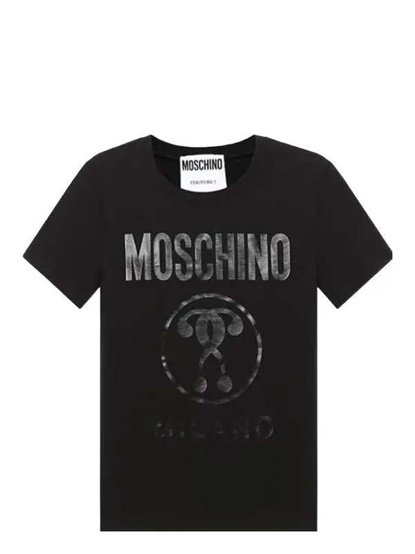 Moschino Double Question Mark Crewneck T-shirt - Black