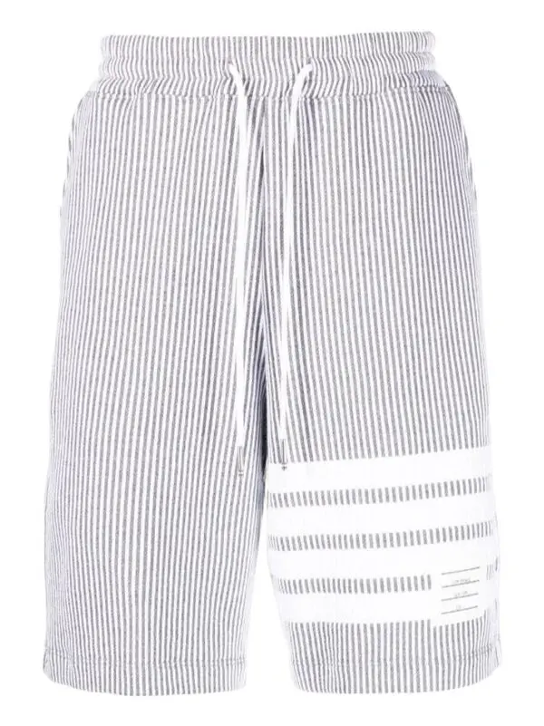Thom Browne 4-bar Stripe Track Shorts - Light Gray