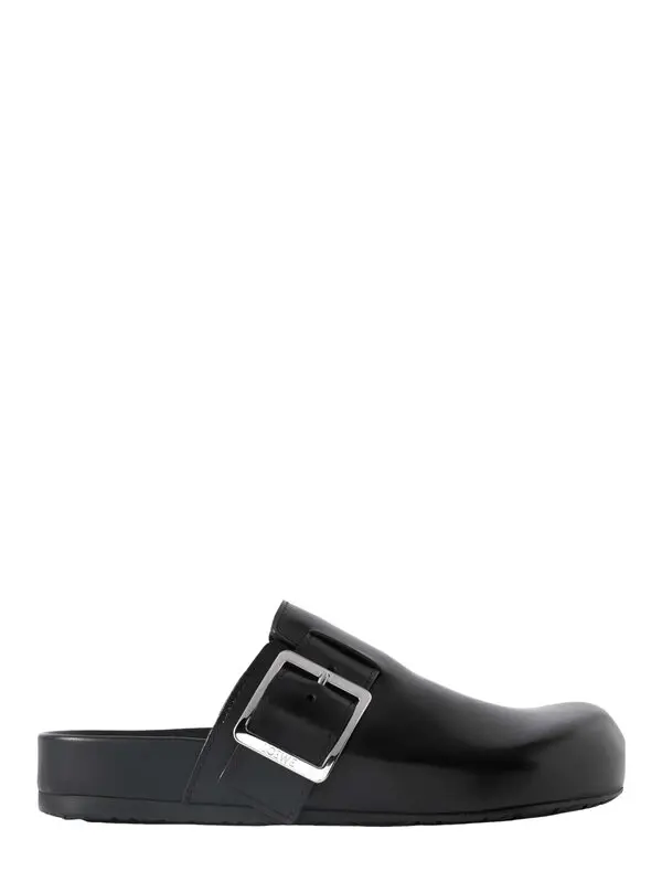 Loewe Ease Buckle Mule In Vegetable-tanned Calfskin - Black