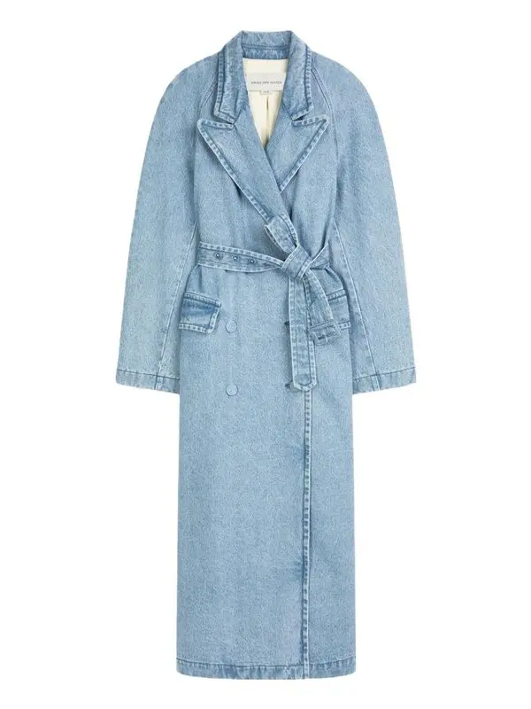 Dries Van Noten Denim Trench Coat - Light Blue