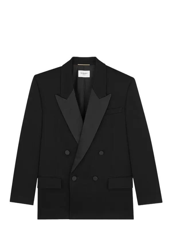 Saint Laurent Double-breasted Tuxedo Jacket - Black