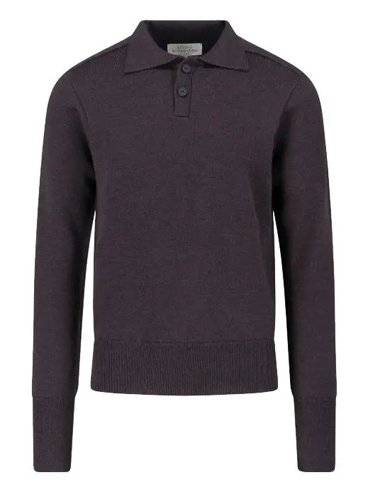 Studio Nicholson Sark Knit Polo Shirt - Black