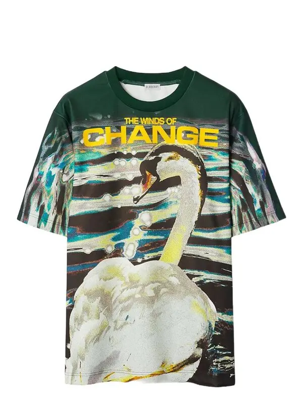 Burberry Graphic Printed Crewneck T-shirt - White