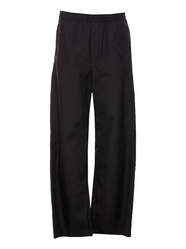 Valentino Garavani High Waisted Straight-leg Trousers With Logo Detail - Black