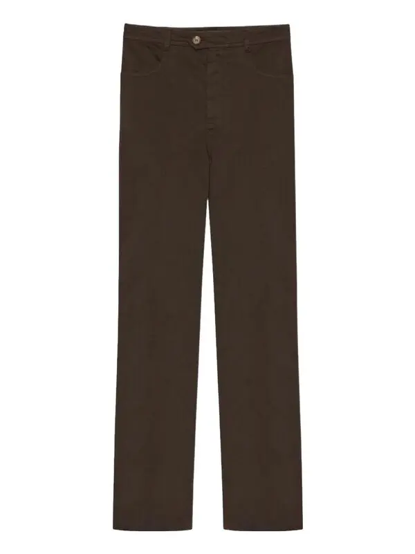 Saint Laurent Mid-rise Straight Leg Pants - Brown