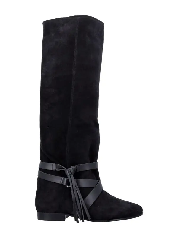 Isabel Marant Étoile Silmon Suede Knee-high Boots - Black