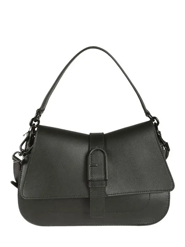 Furla Flow Foldover Top Shoulder Bag - Black
