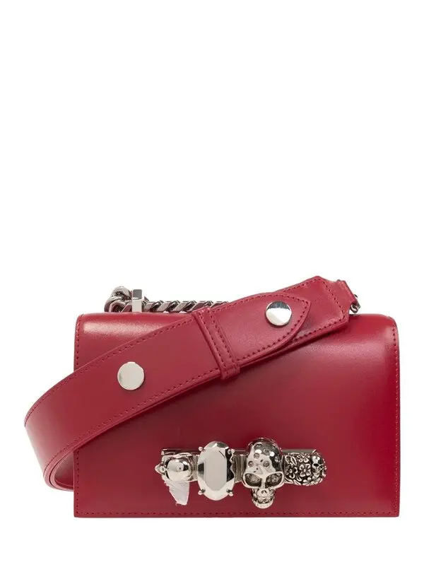 Alexander McQueen Jewelled Satchel Mini Shoulder Bag - Red