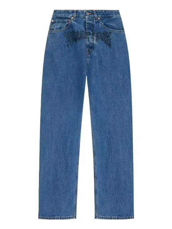Vetements Graphic Print Jeans - Blue