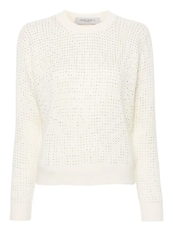 GOLDEN GOOSE Embellished Crewneck Jumper - White