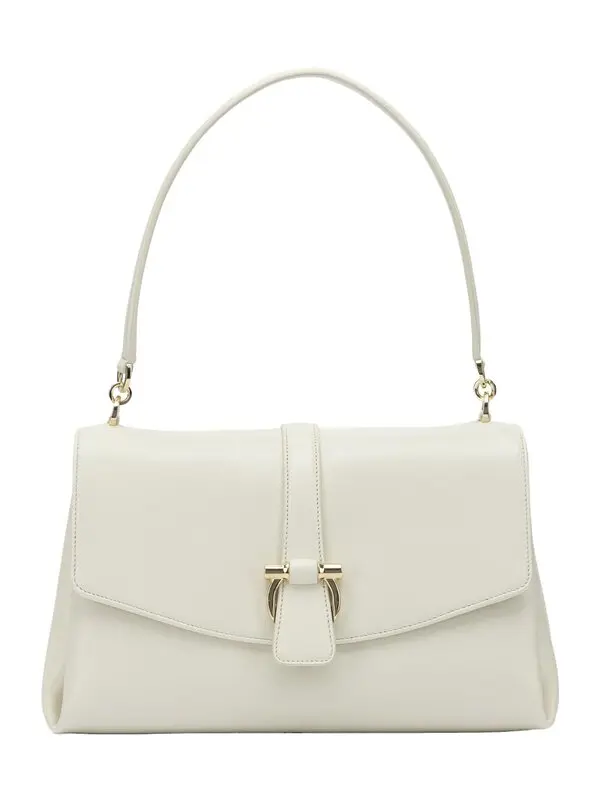 FERRAGAMO Shoulder Bag With Buckle Detail - White