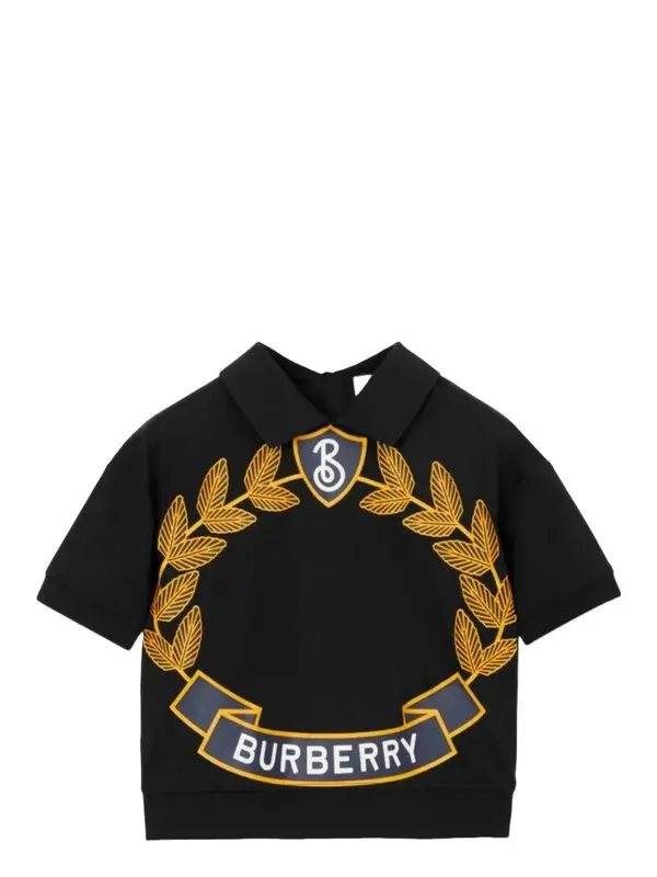 Burberry Oak Leaf Crest Polo Shirt - Black