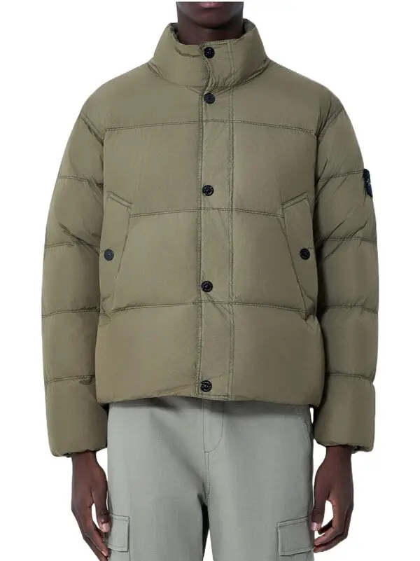Stone Island Stand Collar Padded Down Jacket - Gray