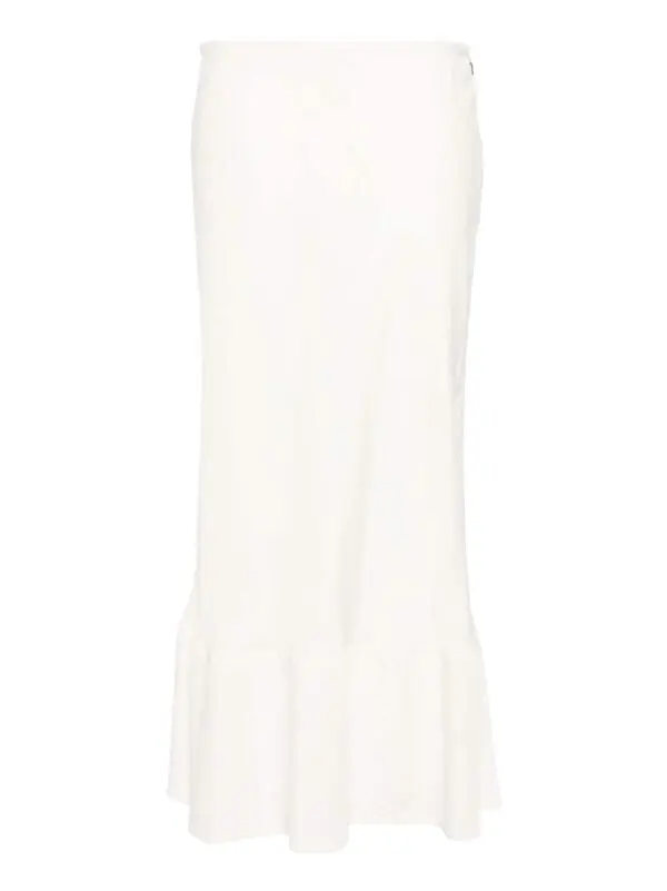 LEMAIRE Semi-sheer A-line Midi Skirt - White