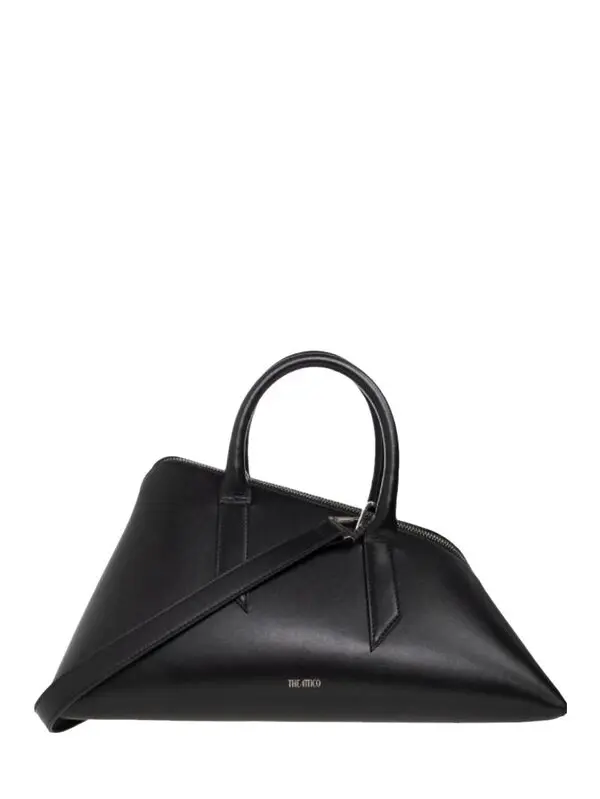 Attico Logo Printed Shoulder Bag - Black