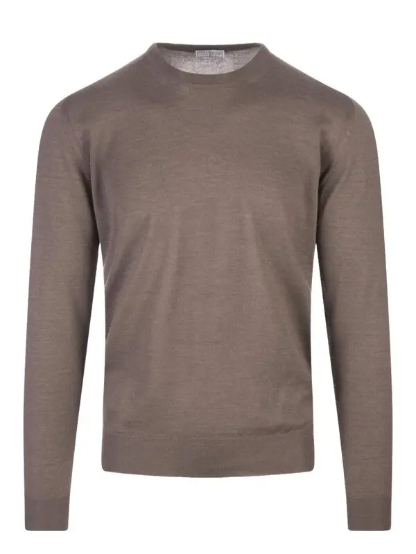 Fedeli Long-sleeved Crew Neck Sweater - Gray