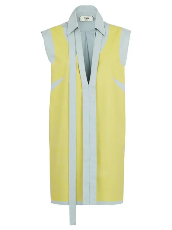 Fendi Sleeveless Poplin Shirt Dress - Light Blue