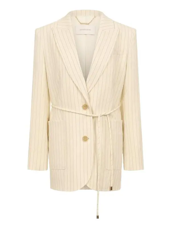 Zimmermann Striped Long-sleeved Suit Jacket - Nude