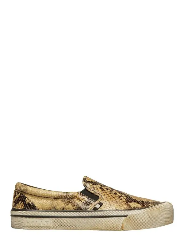 Bally Python Printed Slip-on Sneakers - Nude