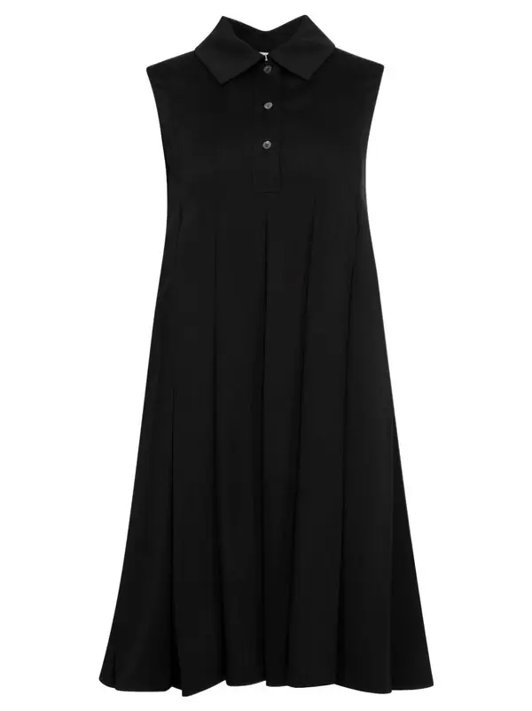 Loewe Sleeveless Polo Collar Trapeze Dress - Black