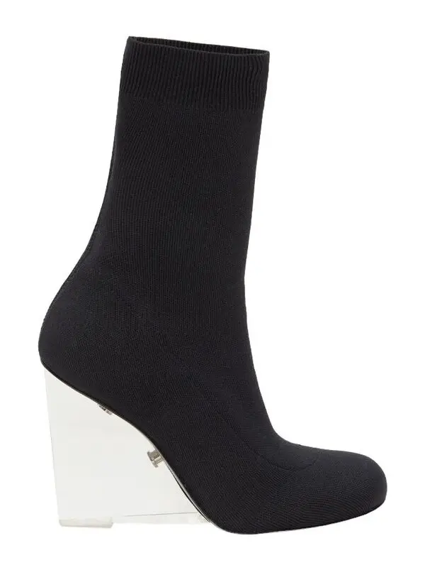 Alexander McQueen Heeled Stretch Sock Boots - Black