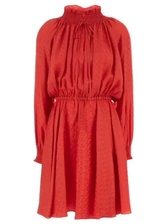 Fendi Ff Motif Mini Dress - Red