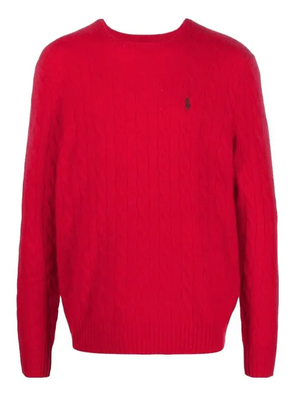 Polo Ralph Lauren Crewneck Cable Knit Jumper - Red