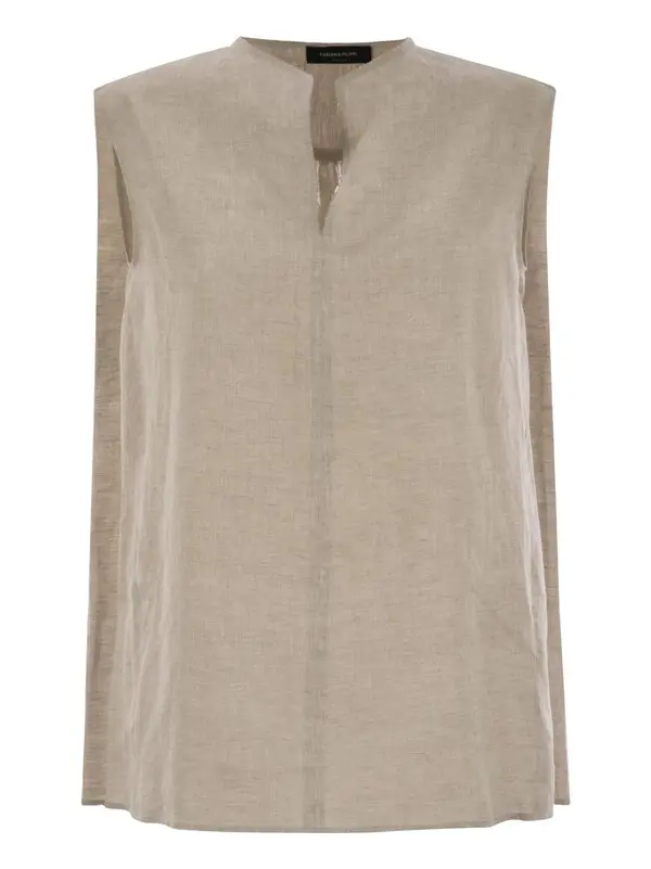 Fabiana Filippi Oversized Sleeveless Top With Draped Back - Nude