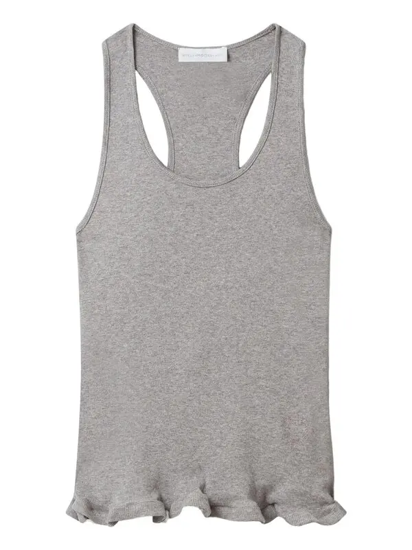 Stella McCartney Frilled Hem Ribbed Tank Top - Gray Blend