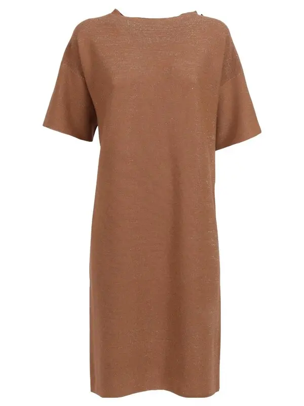 Fabiana Filippi Lurex Knit Dress - Brown