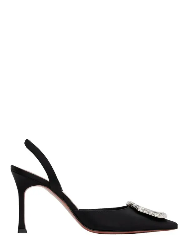 Amina Muaddi Camelia Crystal Embellished High-heeled Sandals - Black