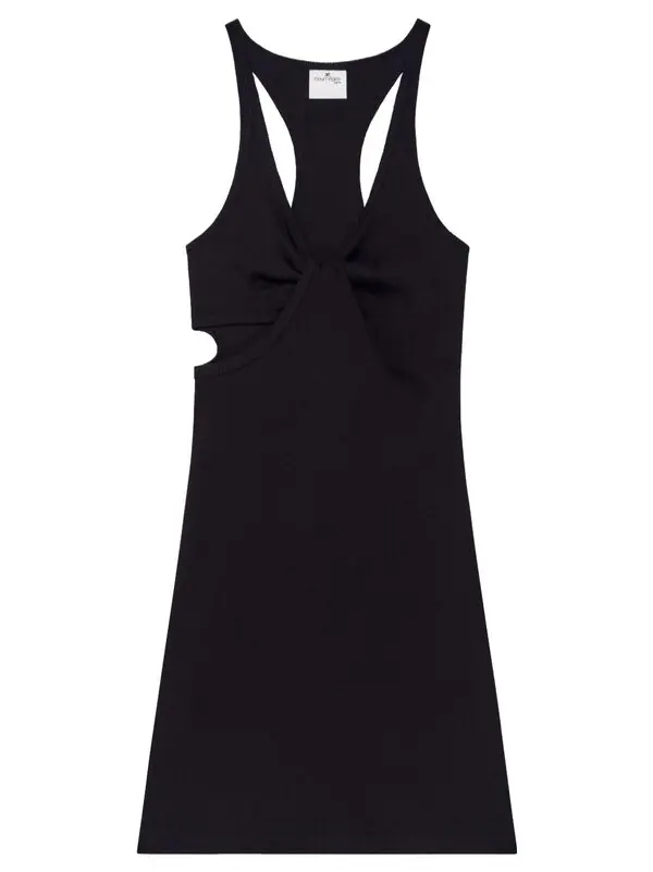 COURREGES Courrèges Ribbed Twist Cut-out Mini Dress - Black