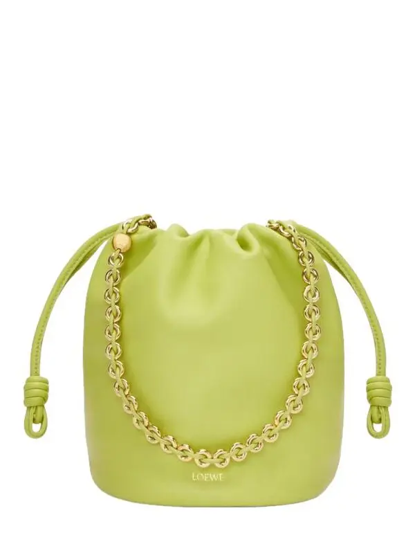 Loewe Chain Strap Bucket Shoulder Bag - Green