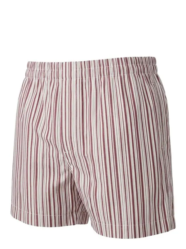 Gucci Gg Embroidered Striped Shorts - White And Gucci Rosso Ancora Red