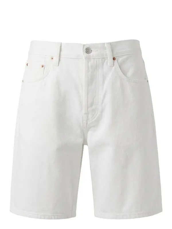 Gucci Gg Jacquard Denim Bermuda Shorts - White